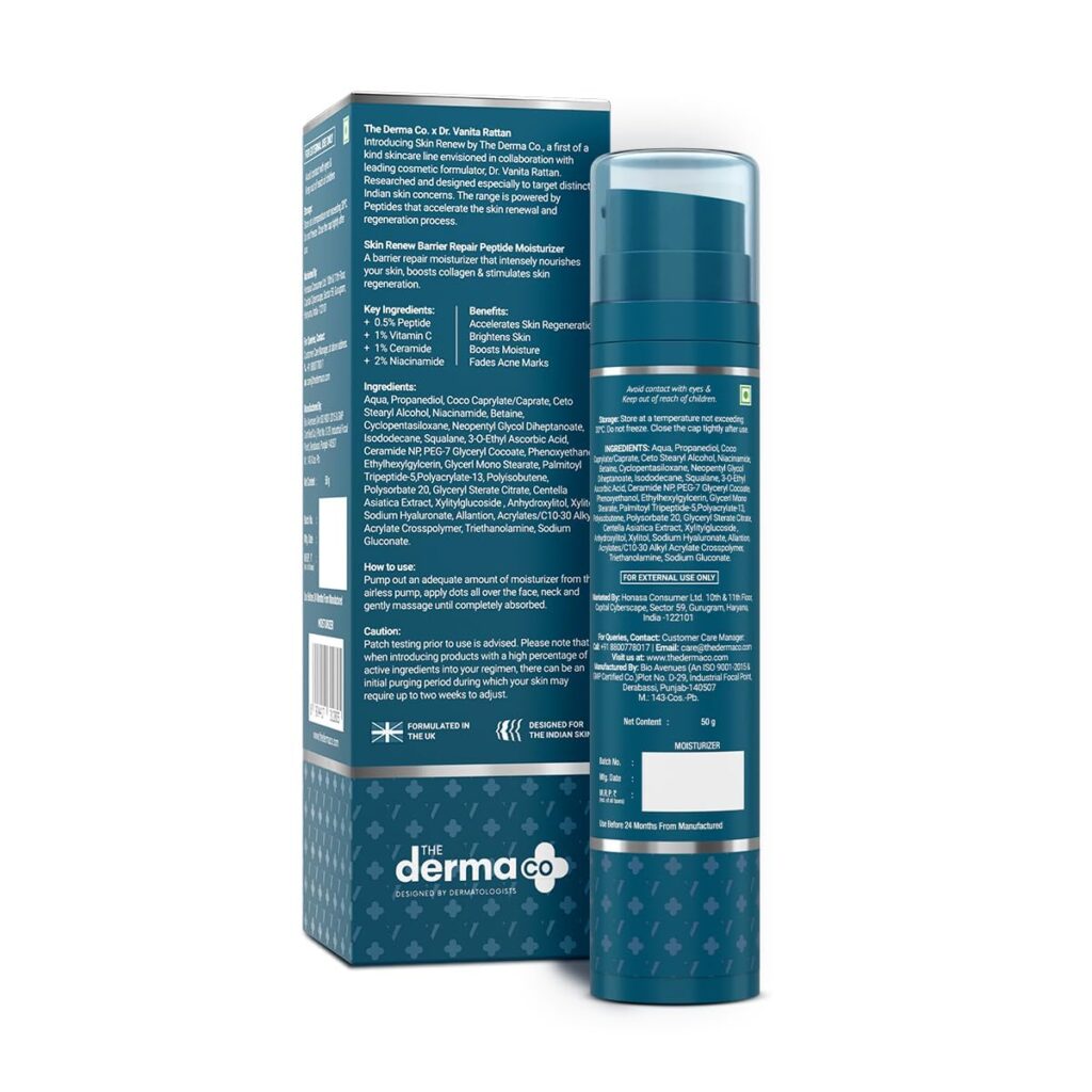 The Derma Co. x Dr.V Skin Renew Barrier Repair Peptide Moisturizer ...